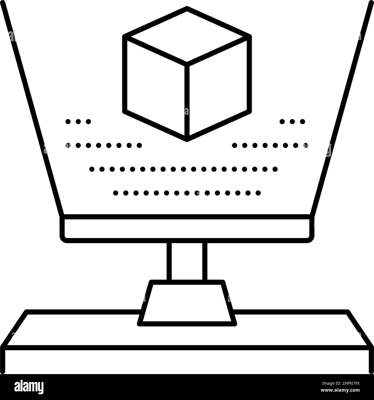 3d hologram line icon vector illustration Stock Vector Image & Art - Alamy