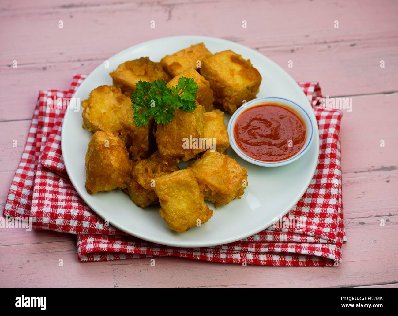 Indonesia Dish Fried Tofu,Tahu Goreng Stock Photo - Alamy
