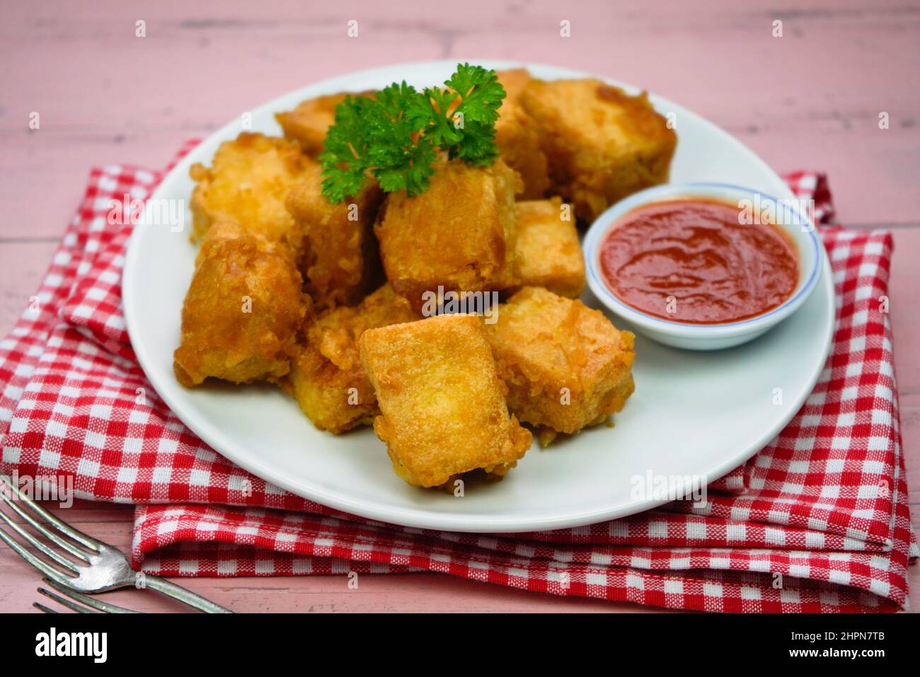 Indonesia Dish Fried Tofu,Tahu Goreng Stock Photo - Alamy