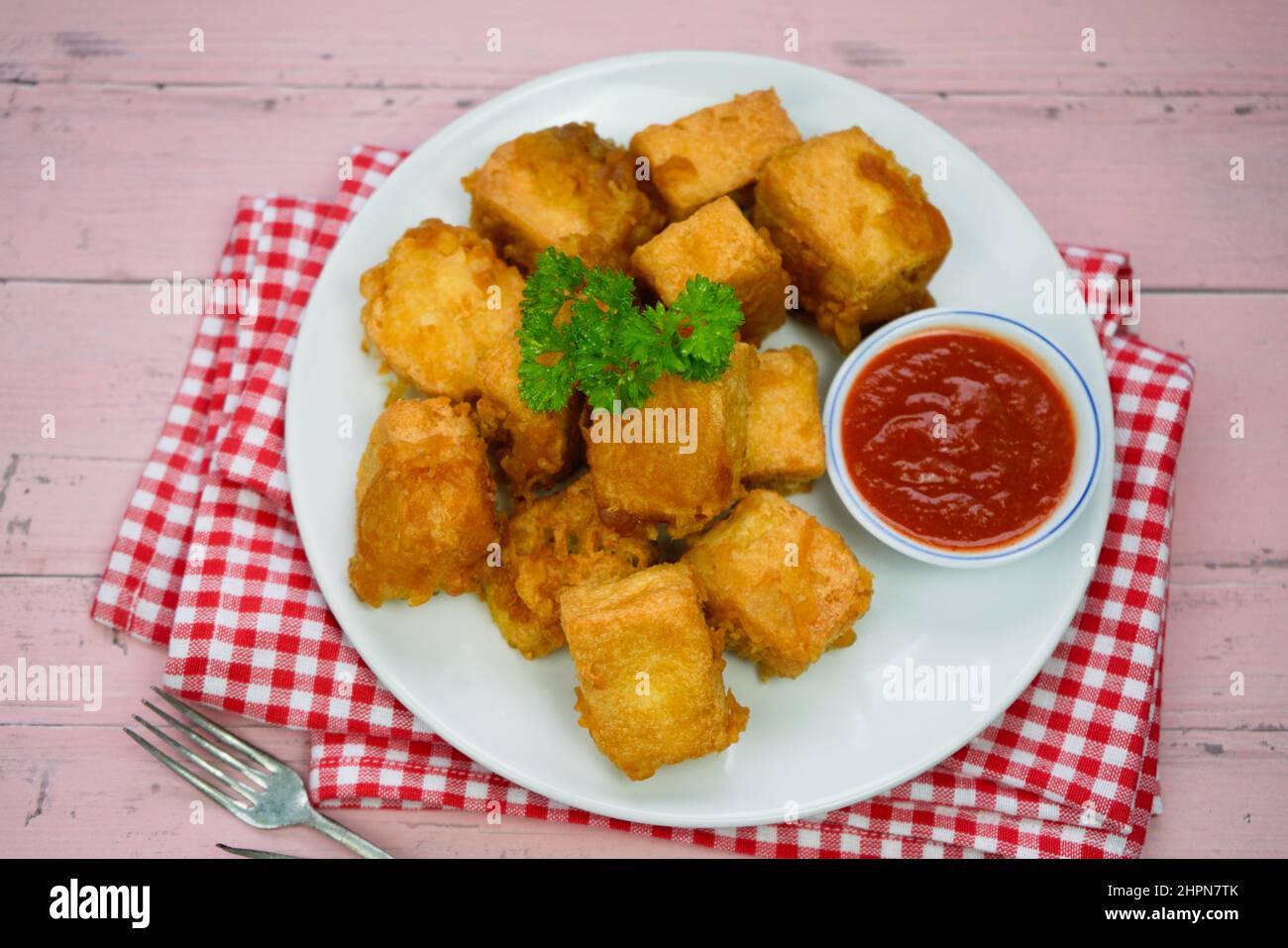 Indonesia Dish Fried Tofu,Tahu Goreng Stock Photo - Alamy