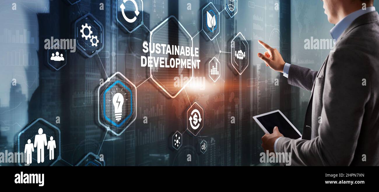 Sustainable Balanced Development. Balance between nature and science ...