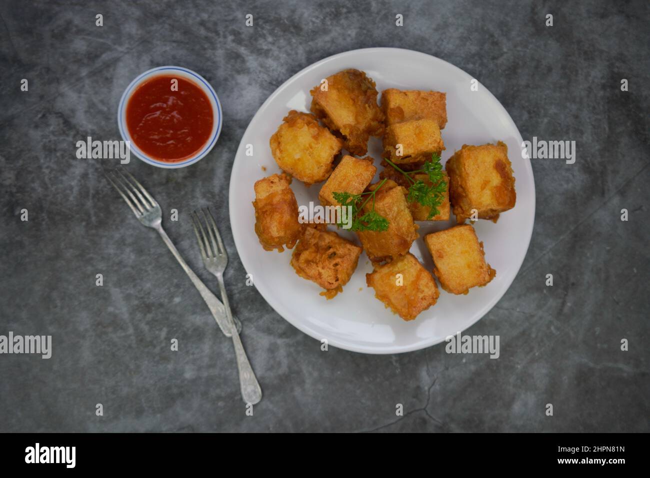Indonesia Dish Fried Tofu,Tahu Goreng Stock Photo - Alamy