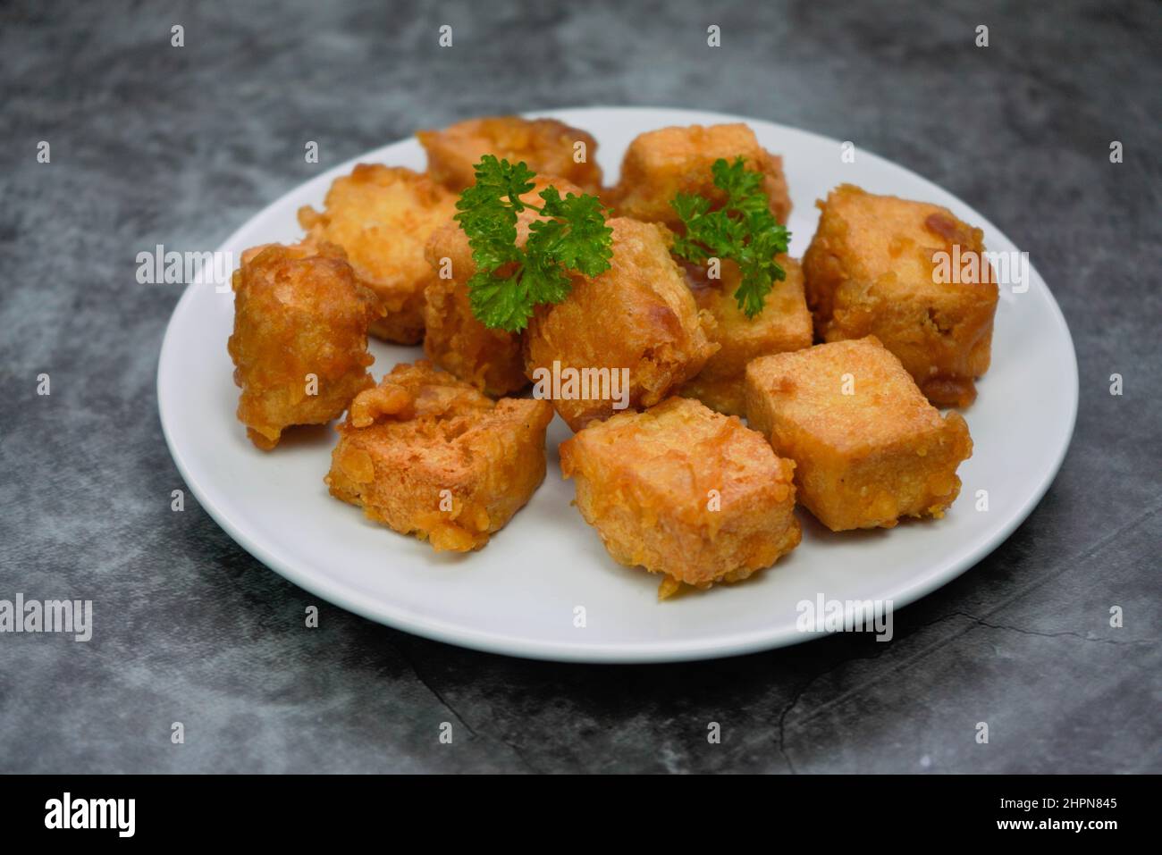 Indonesia Dish Fried Tofu,Tahu Goreng Stock Photo - Alamy