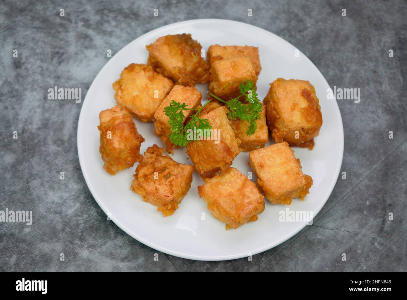 Indonesia Dish Fried Tofu,Tahu Goreng Stock Photo - Alamy