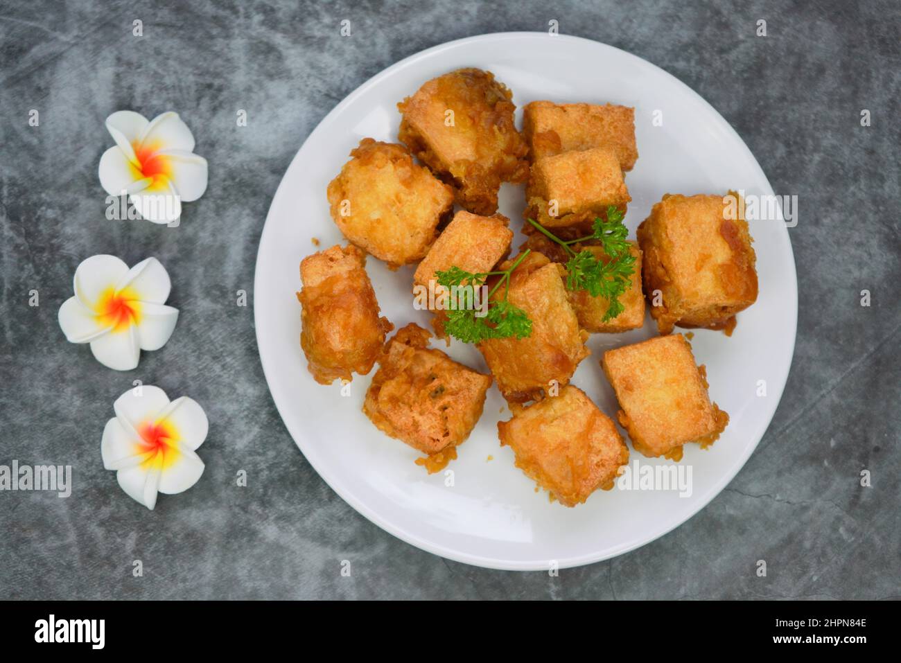 Indonesia Dish Fried Tofu,Tahu Goreng Stock Photo - Alamy