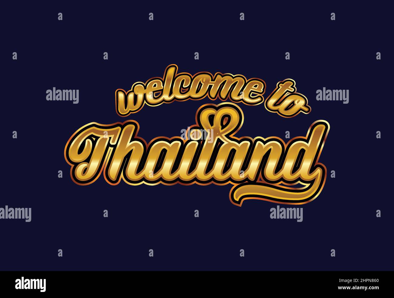 Welcome To Thailand Word Text Creative Font Design Illustration