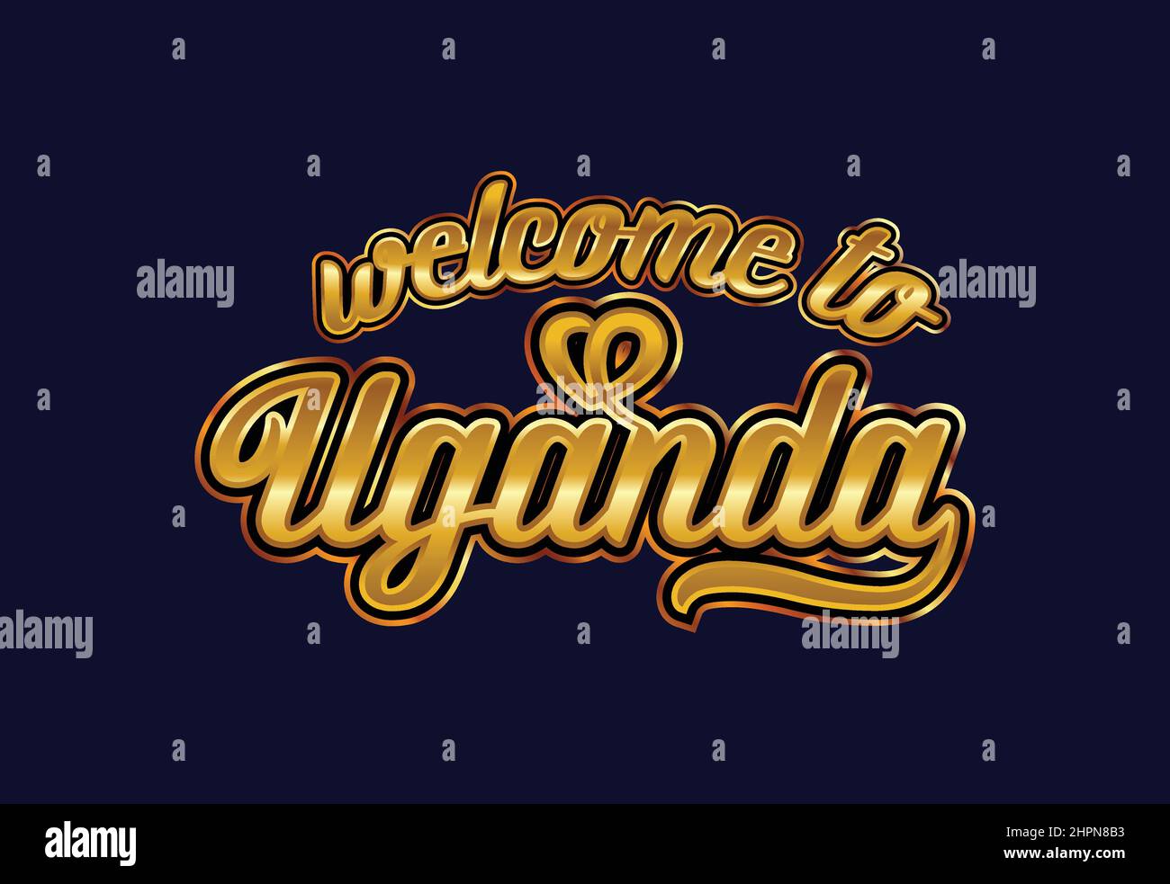 Welcome To Uganda Word Text Creative Font Design Illustration Welcome
