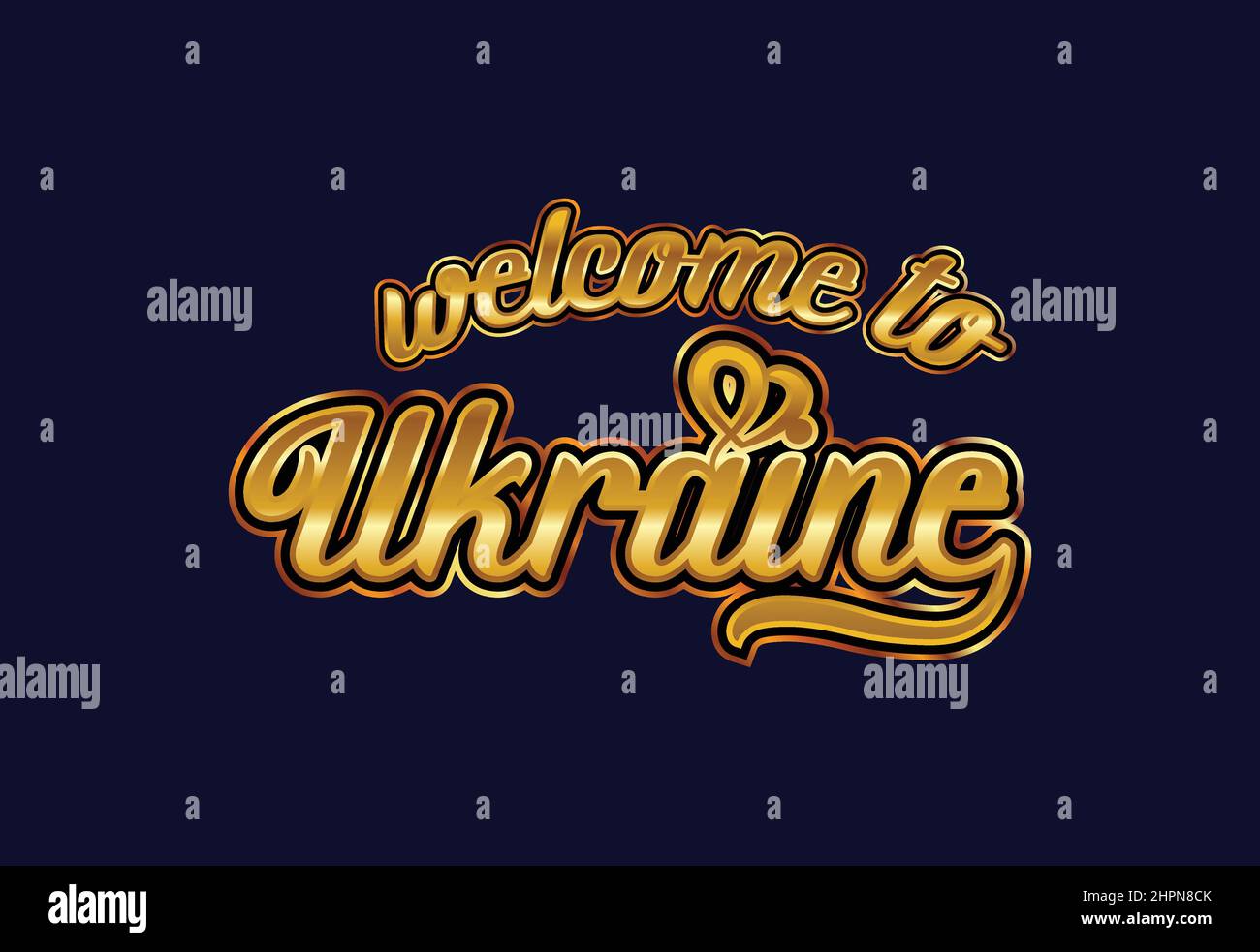 Welcome To Ukraine, Word Text Creative Font Design Illustration ...