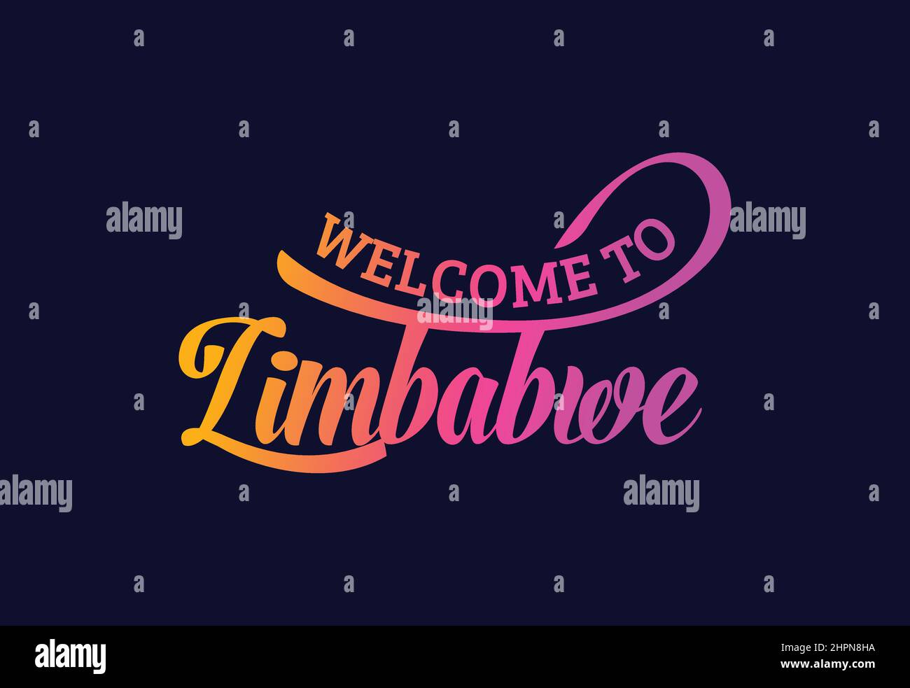 Welcome To Zimbabwe, Word Text Creative Font Design Illustration ...
