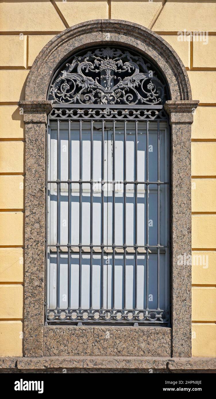 Ancient window with grid, Downtown Rio Stock Photo - Alamy