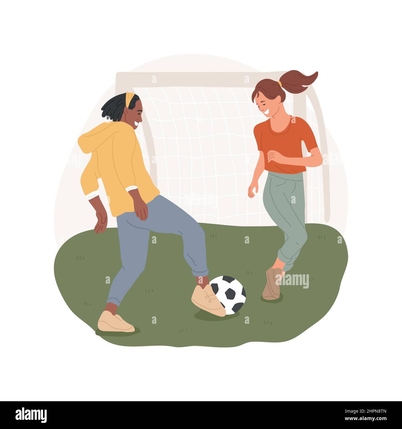 Soccer isolated cartoon vector illustration Physical education at high ...