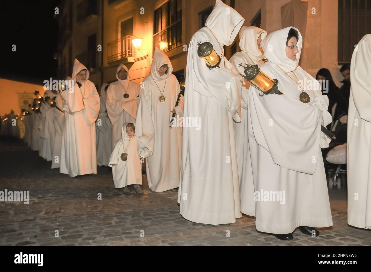 Holy Week in Zamora, Spain. Procession on the night of Passion Saturday ...