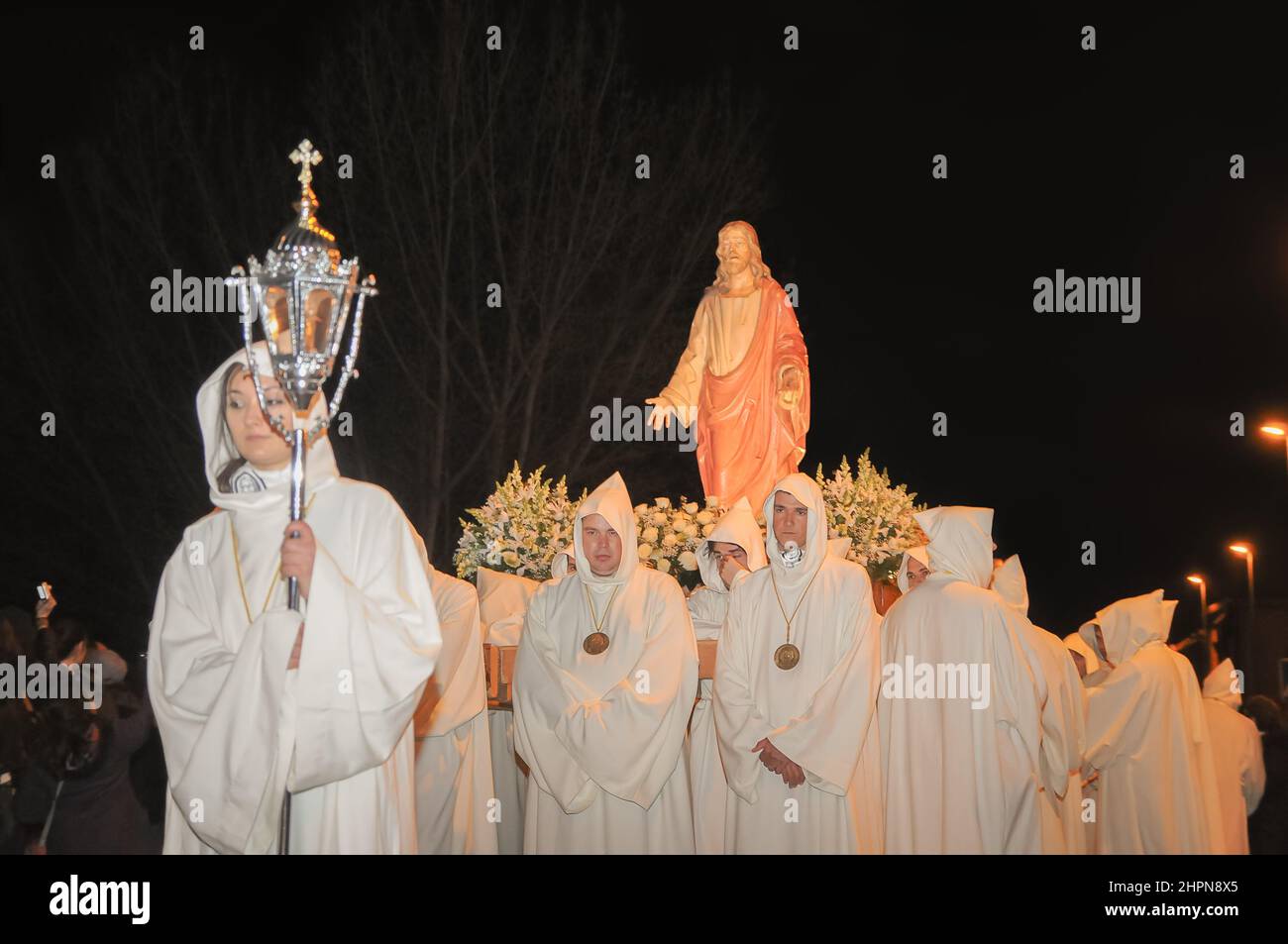 Holy Week in Zamora, Spain. Procession on the night of Passion Saturday ...