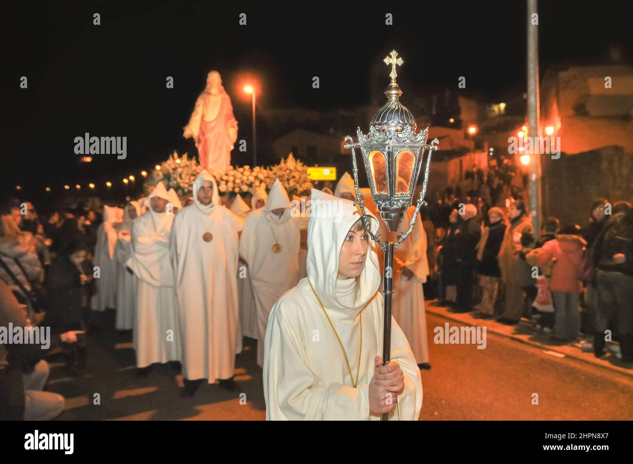 Holy Week in Zamora, Spain. Procession on the night of Passion Saturday ...