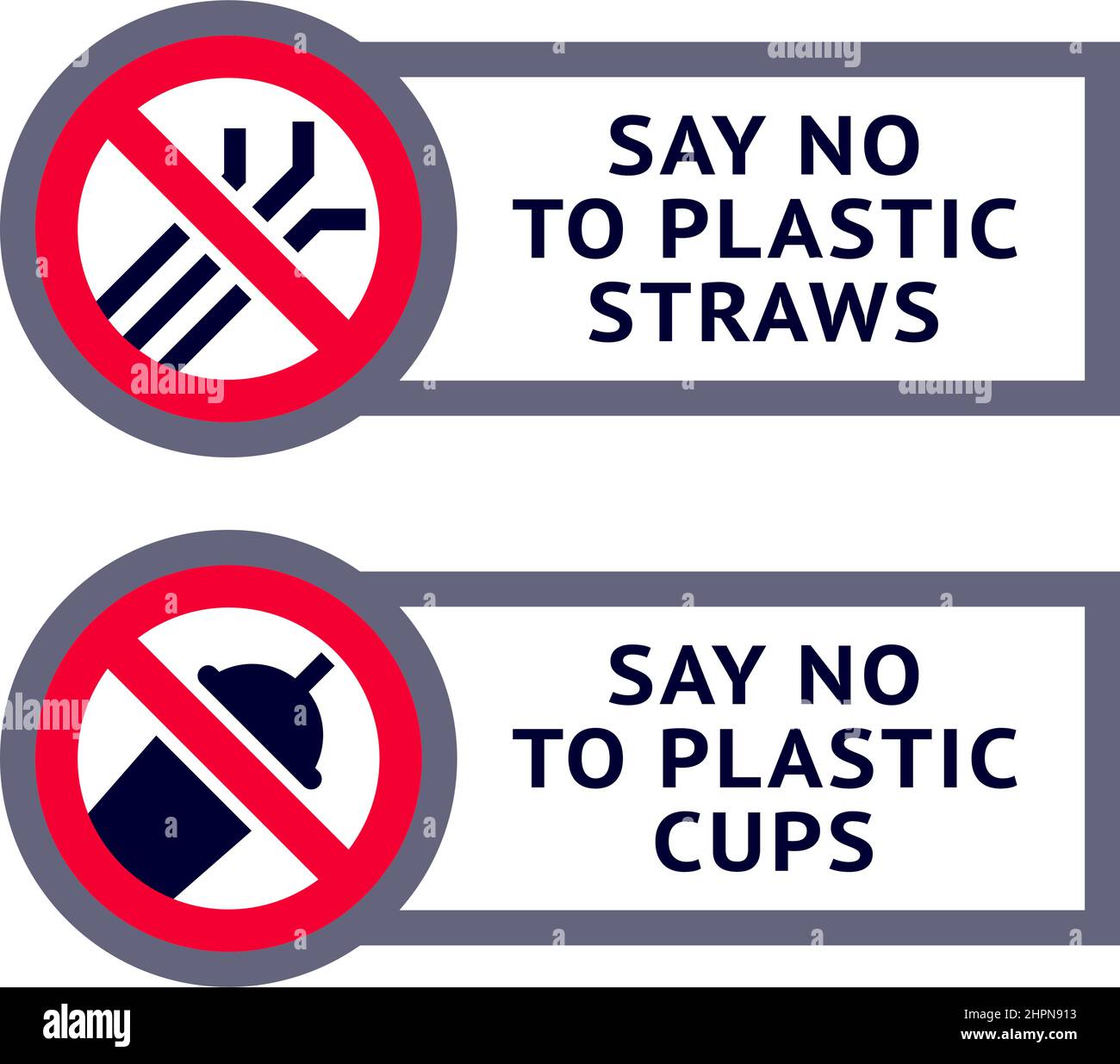 Ban plastic straws Stock Vector Images - Alamy