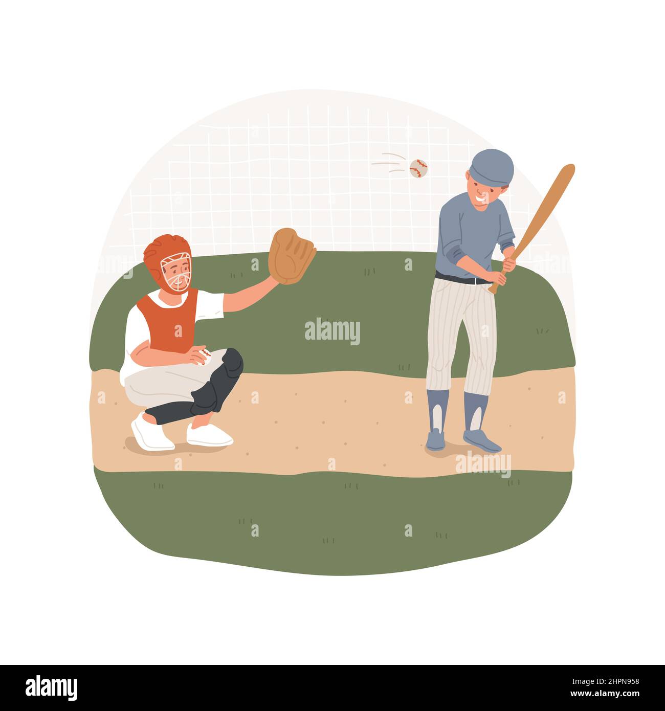 Baseball isolated cartoon vector illustration Physical ducation in high ...