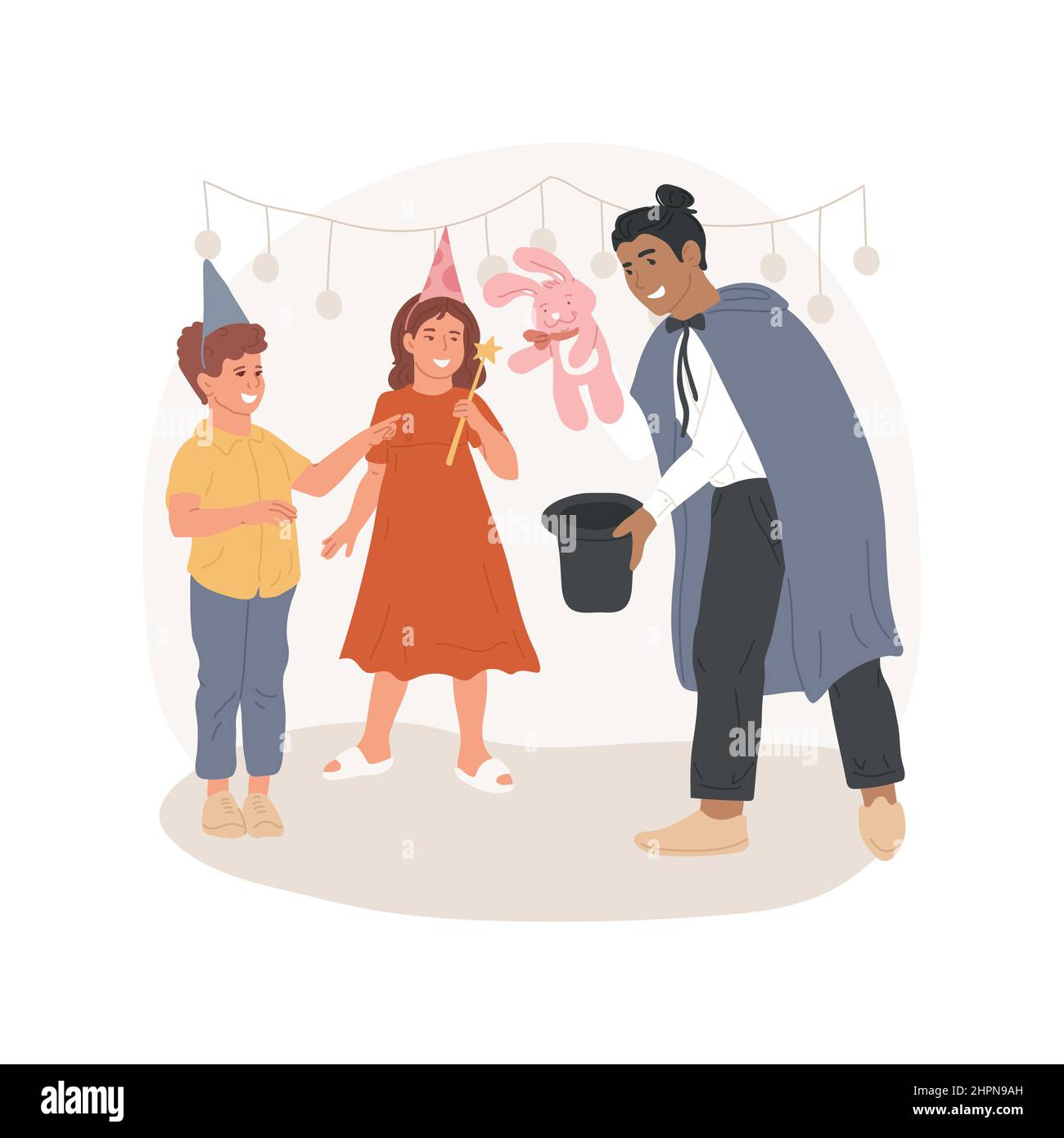 Magic show isolated cartoon vector illustration Wizard performance ...