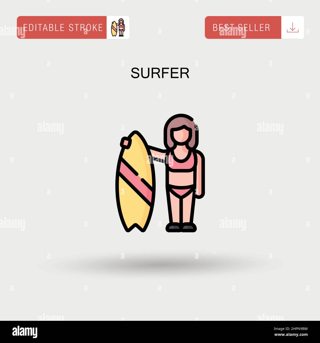 Woman surfer surfboard Stock Vector Images - Alamy