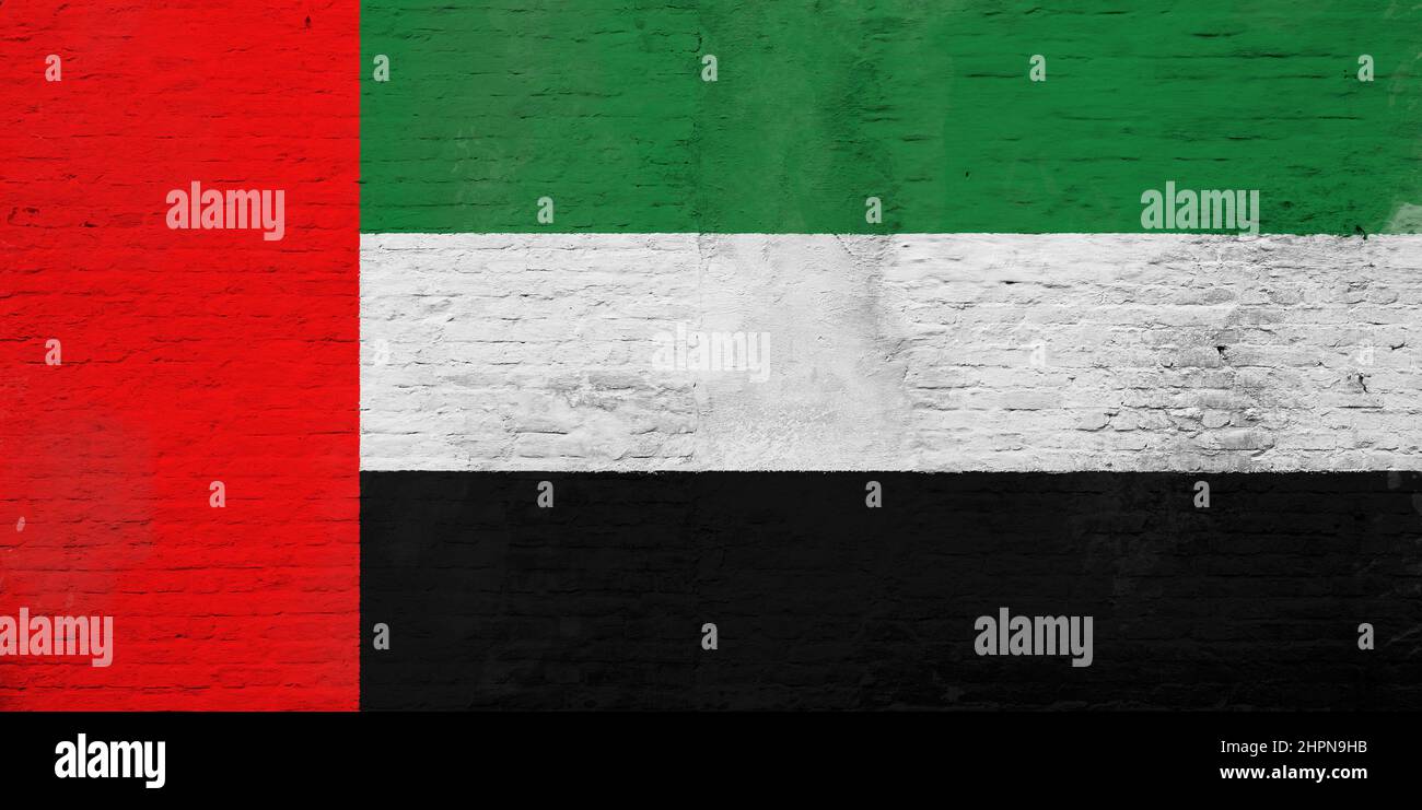 Full frame photo of a weathered flag of United Arab Emirates (UAE ...