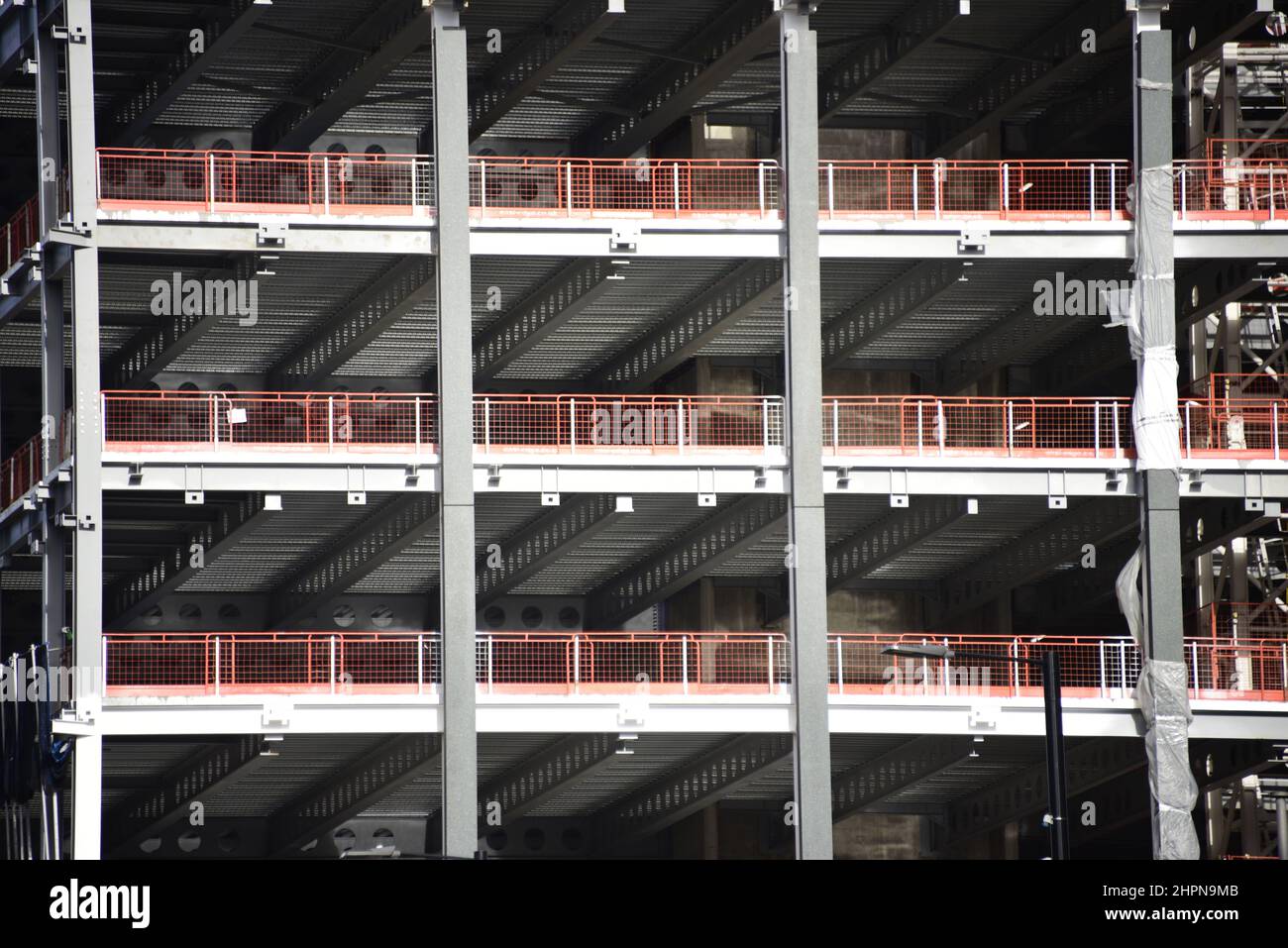 Metal structure of a building under construction in central Manchester ...