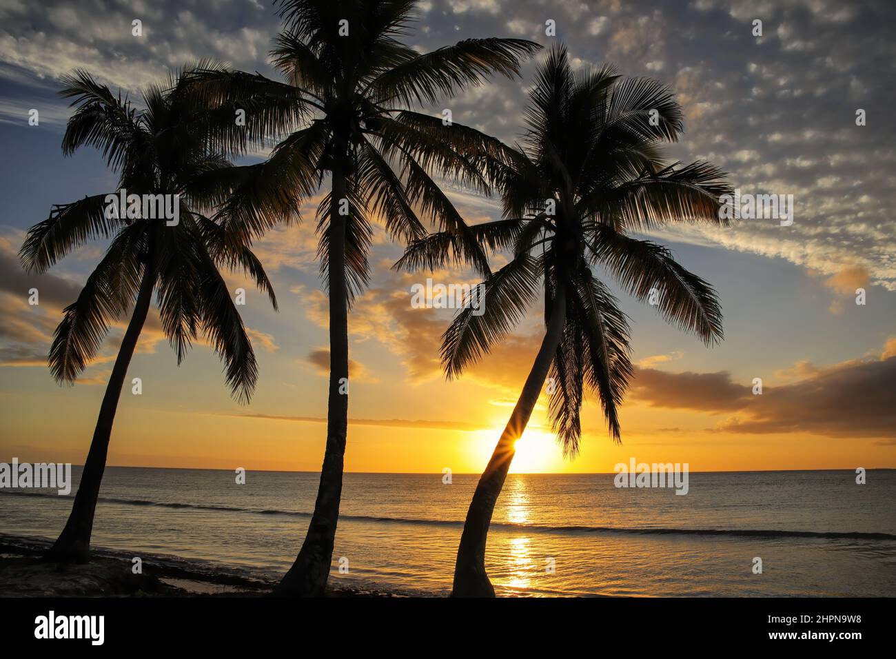 Sunset over Ouvea lagoon on Ouvea Island, Loyalty Islands, New ...