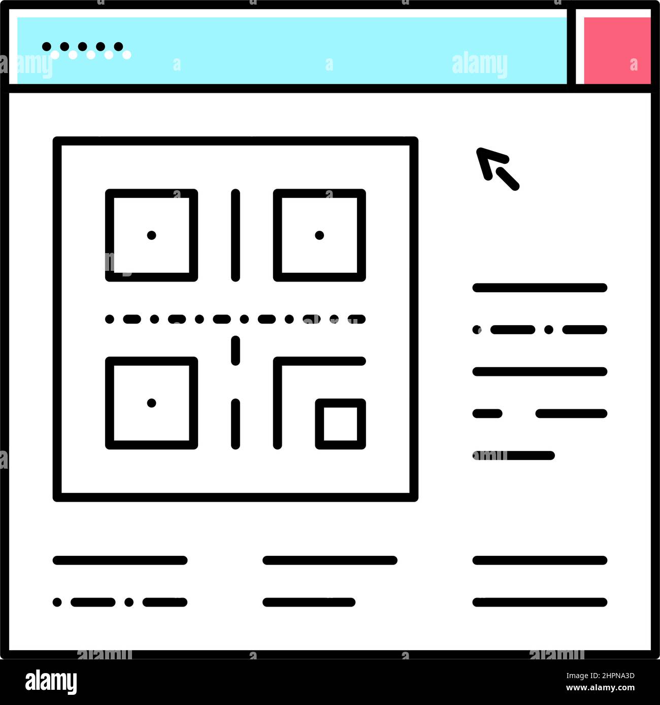 online qr code color icon vector isolated illustration Stock Vector ...