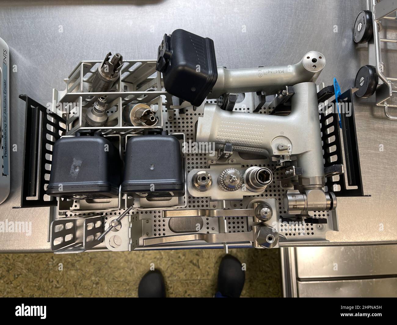 in an instrument container are battery operated surgical machines Stock ...