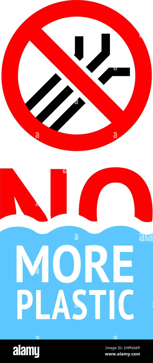 No more plastic straws forbidden banner, modern prohibited sticker ...