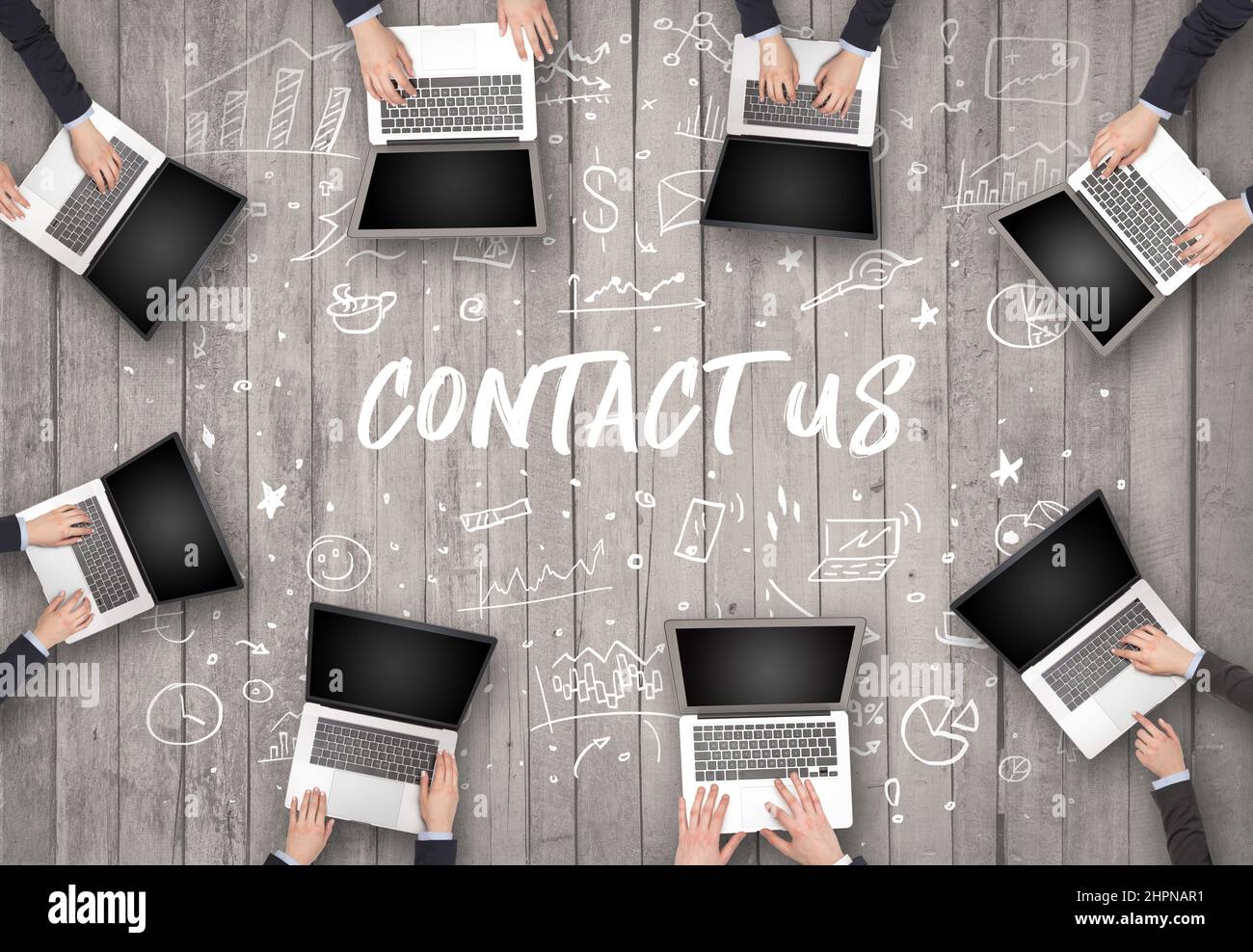 Group of business people working in office Stock Photo - Alamy