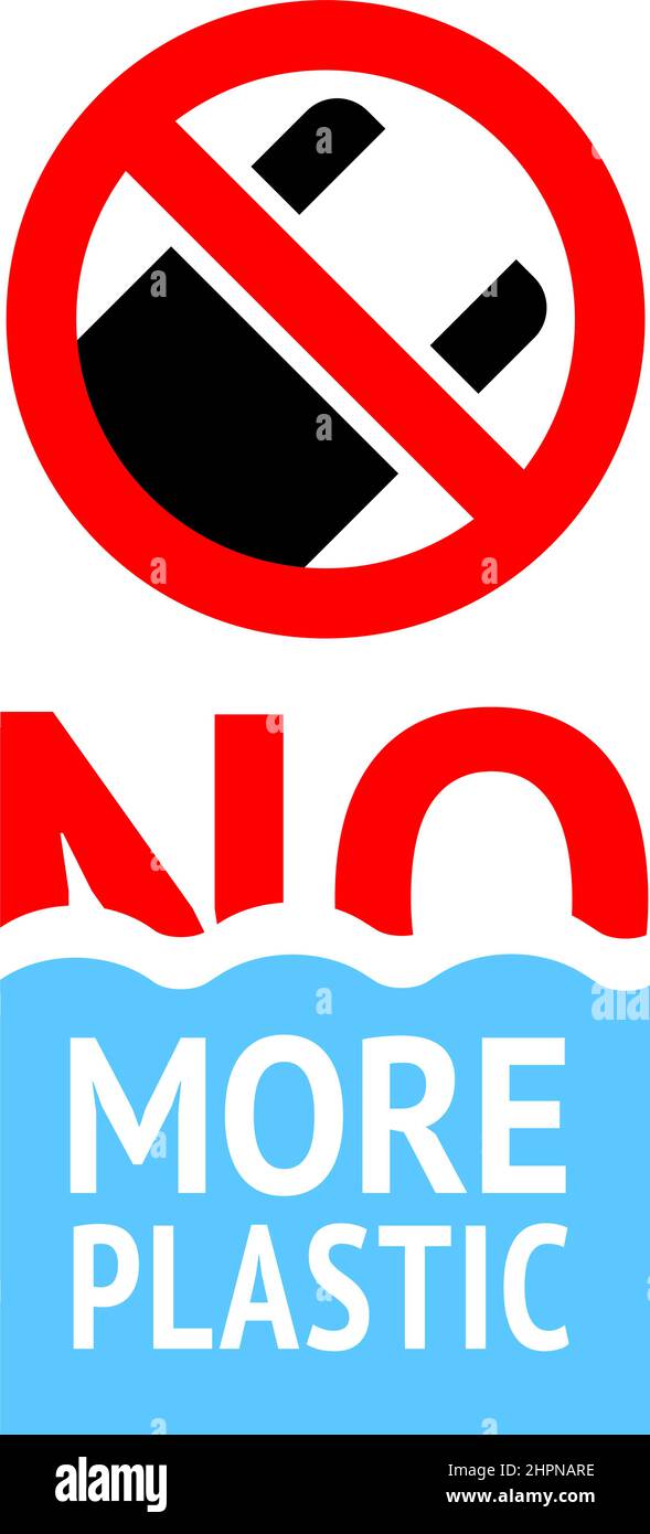 No more plastic bag forbidden banner, modern prohibited sticker Stock ...