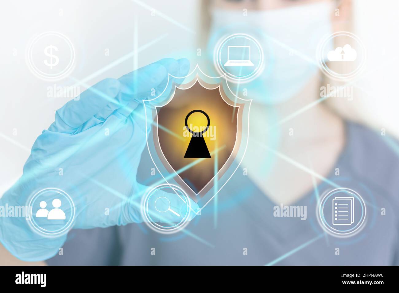 Security Health Care Concept. Medical Data Insurance and Safety ...