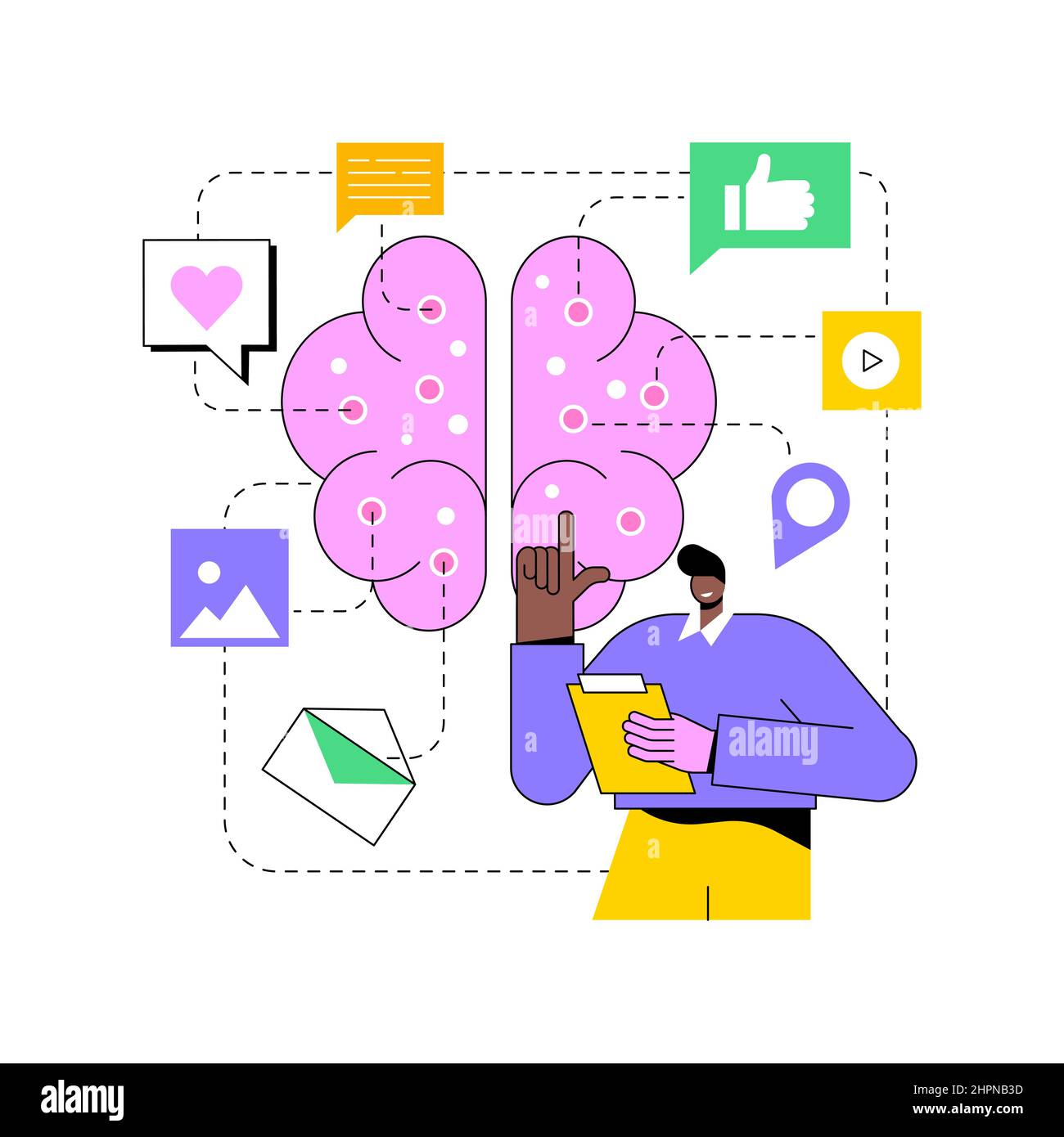 AI in social media abstract concept vector illustration. Social media ... AI in social media abstract concept vector illustration. Social media ...