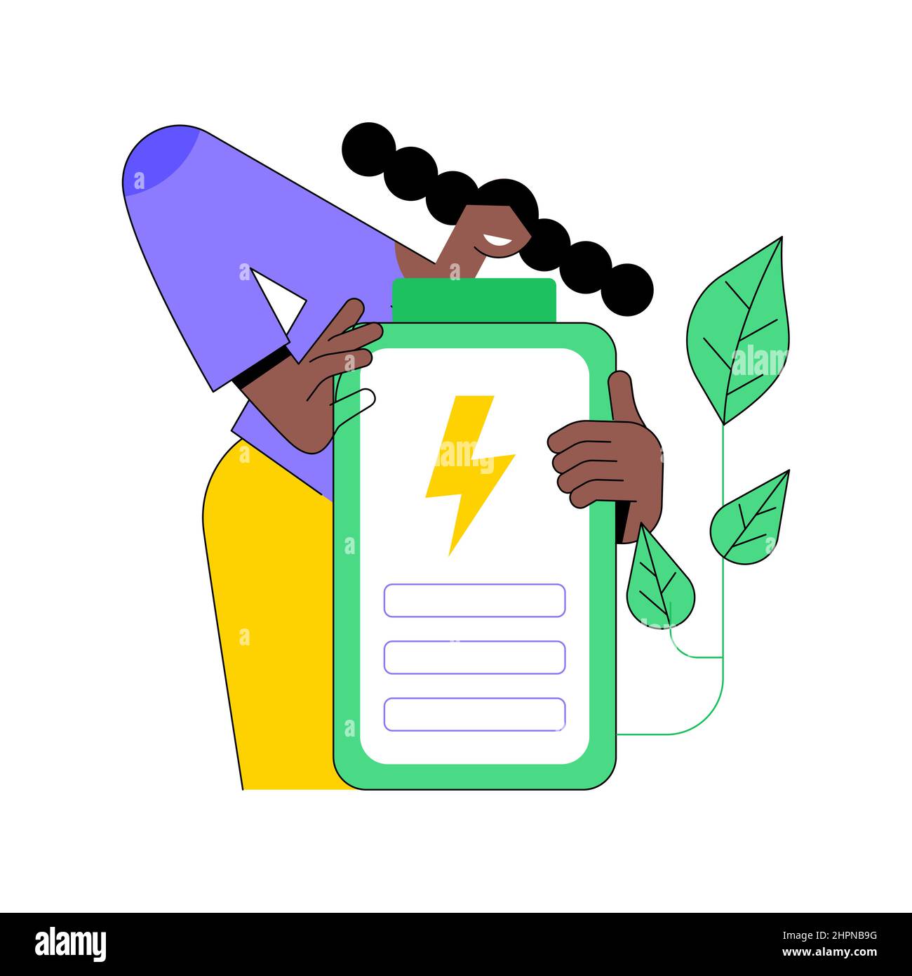 Eco battery abstract concept vector illustration. Eco charging solution ...
