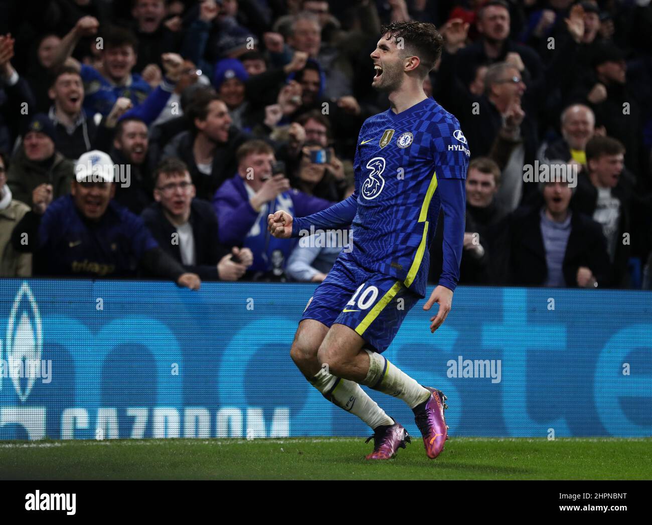 London, England, 22nd February 2022. Christian Pulisic of Chelsea ...