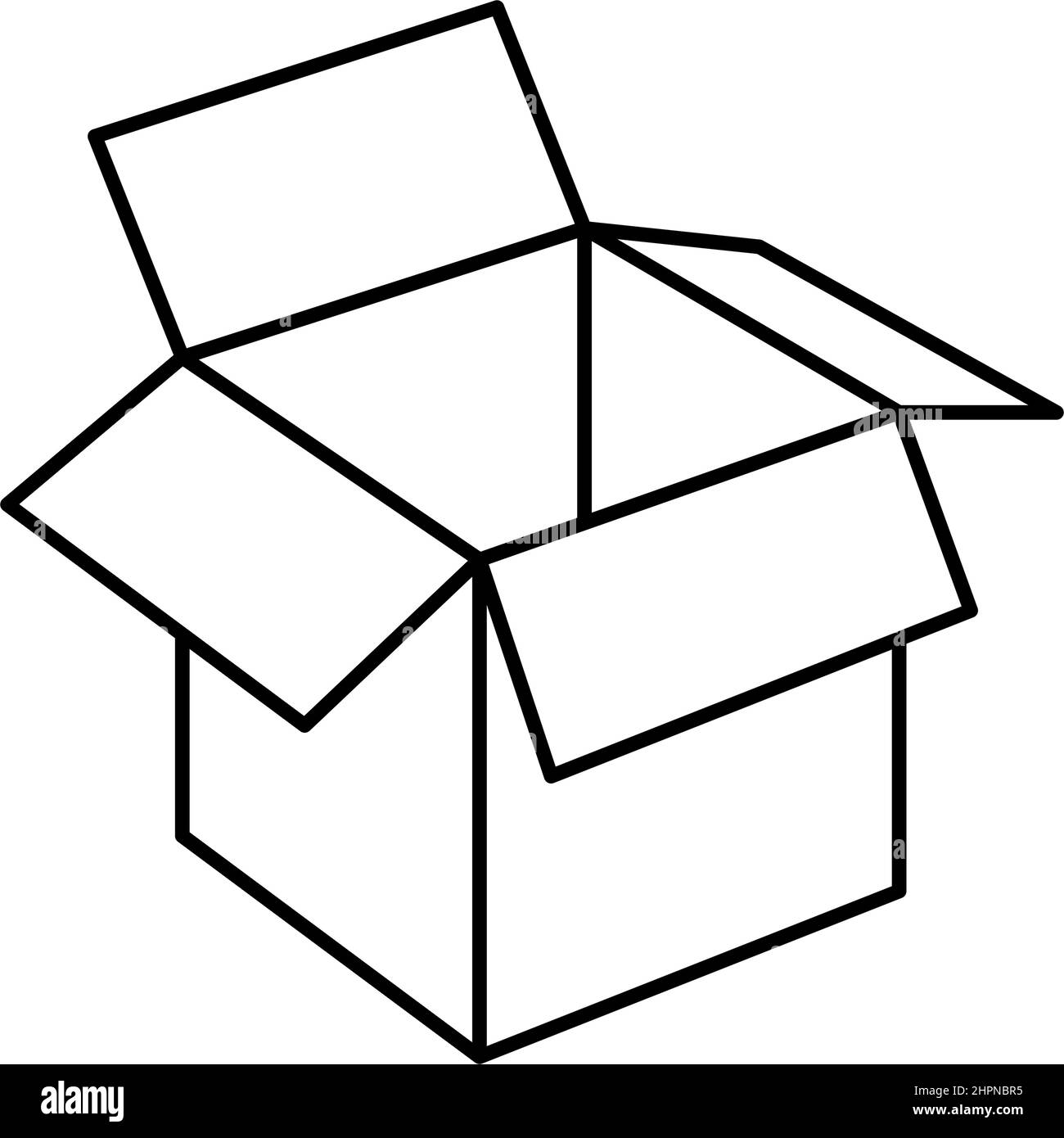 carton box line icon vector illustration Stock Vector Image & Art - Alamy