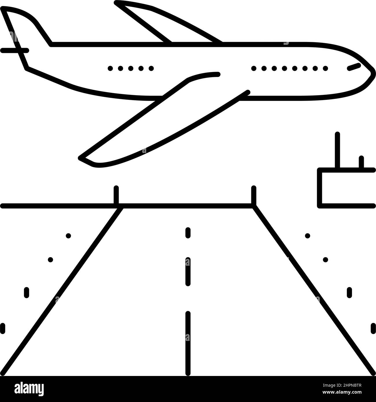 airport runway concrete line icon vector illustration Stock Vector ...