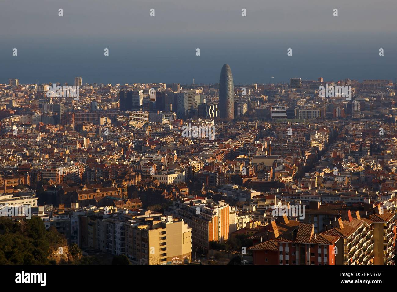 Business center of Barcelona city. Skyscraper quarter Stock Photo - Alamy