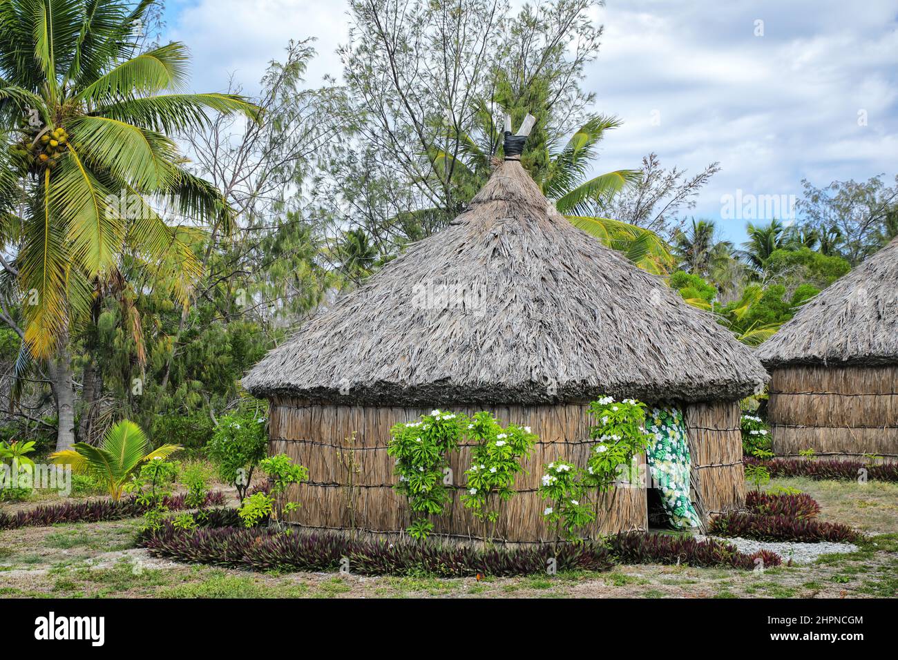 Traditional Kanak house on Ouvea Island, Loyalty Islands, New Caledonia ...