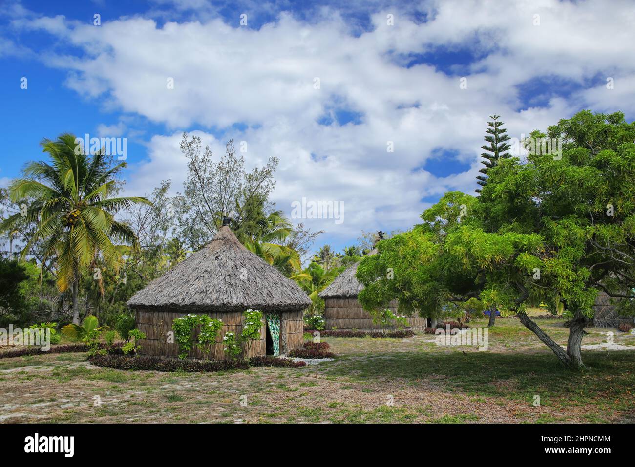 Traditional Kanak houses on Ouvea Island, Loyalty Islands, New ...