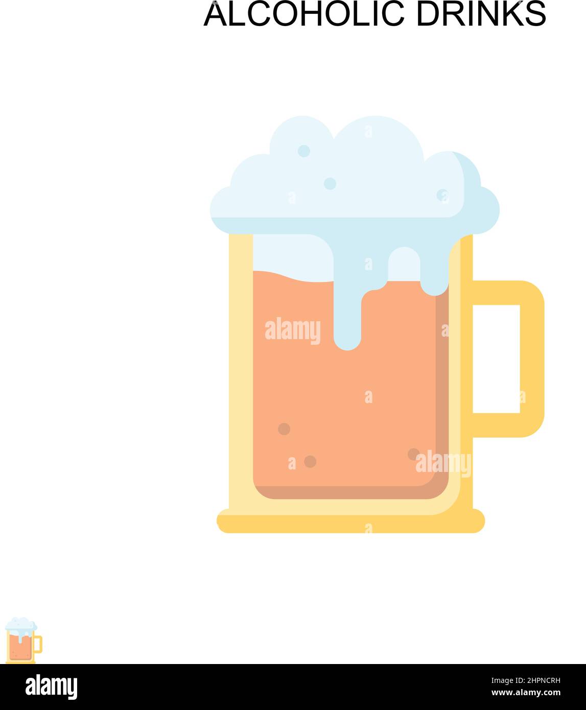 Alcoholic drinks Simple vector icon. Illustration symbol design ...