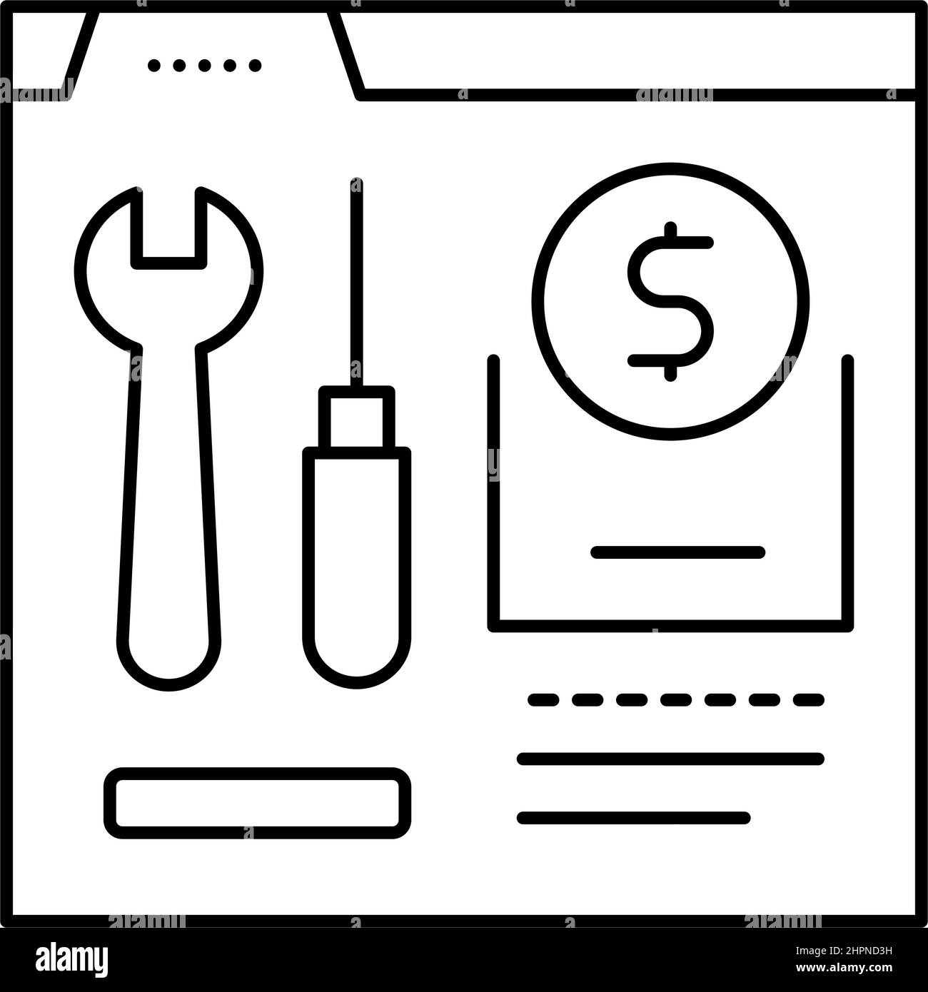 repair shop department line icon vector illustration Stock Vector Image ...