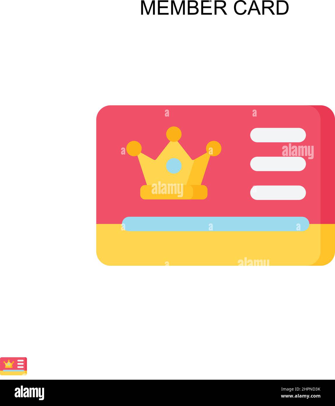 Member card Simple vector icon. Illustration symbol design template for ...