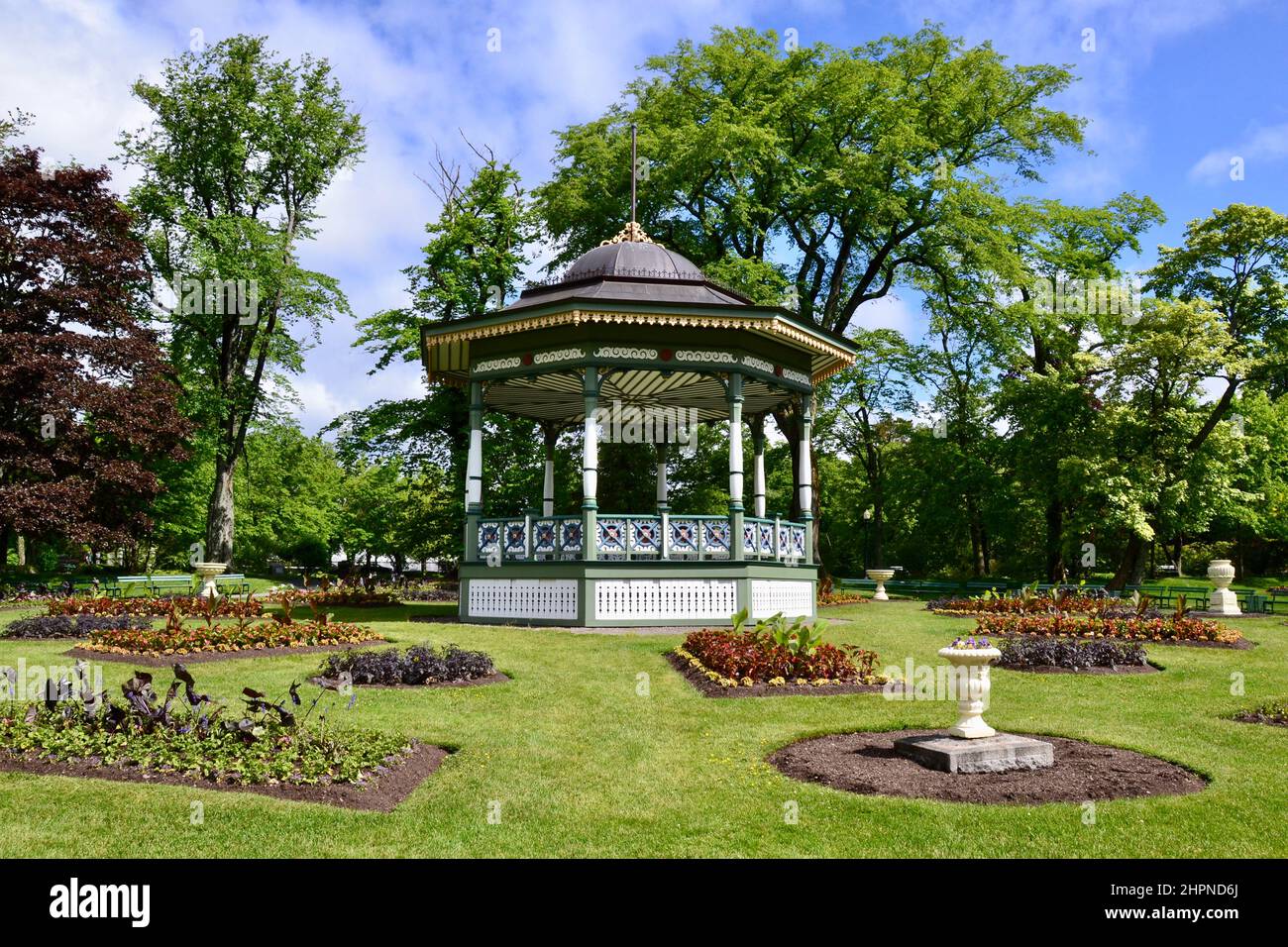 Colourful gazebo at Halifax Public Gardens during Spring Stock Photo ...