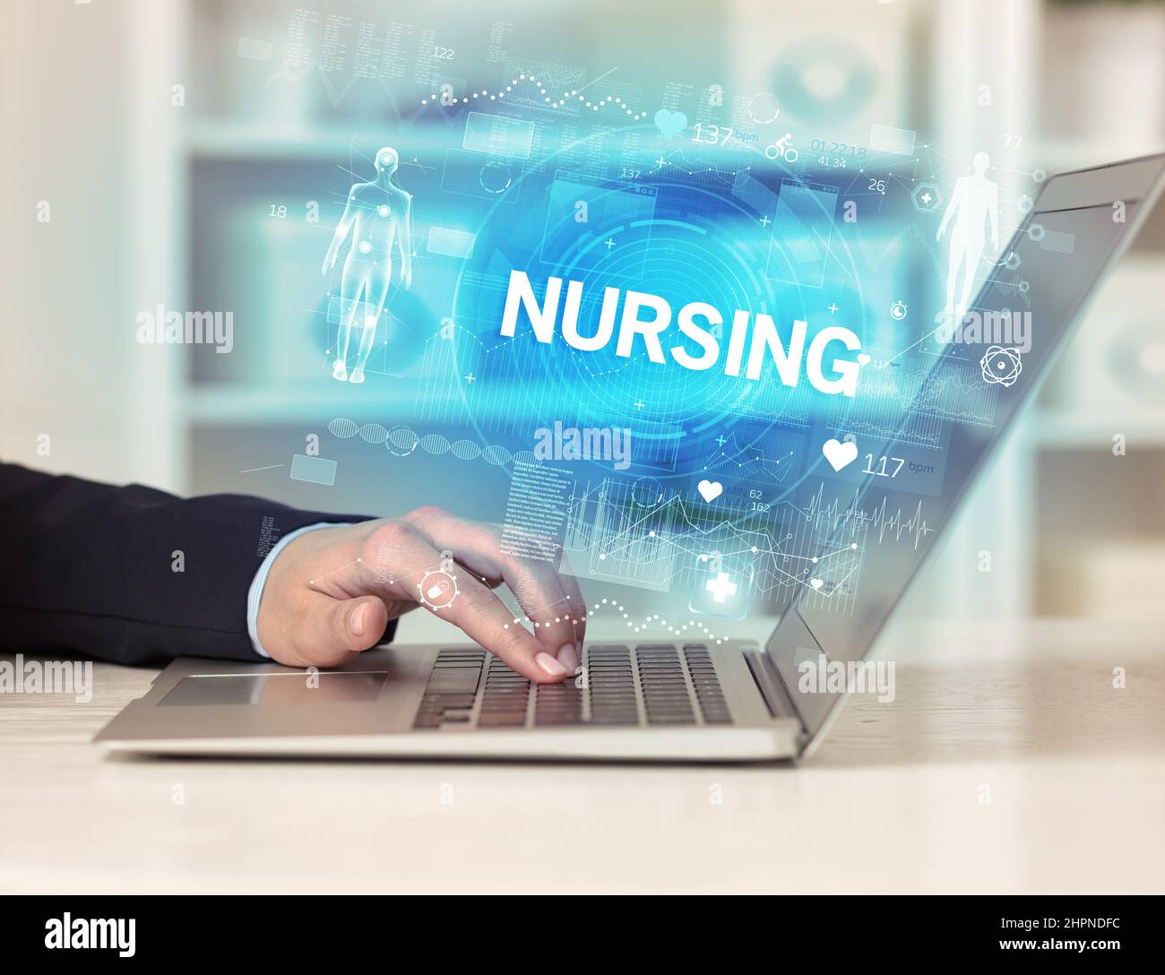 Doctor working a health check Stock Photo - Alamy