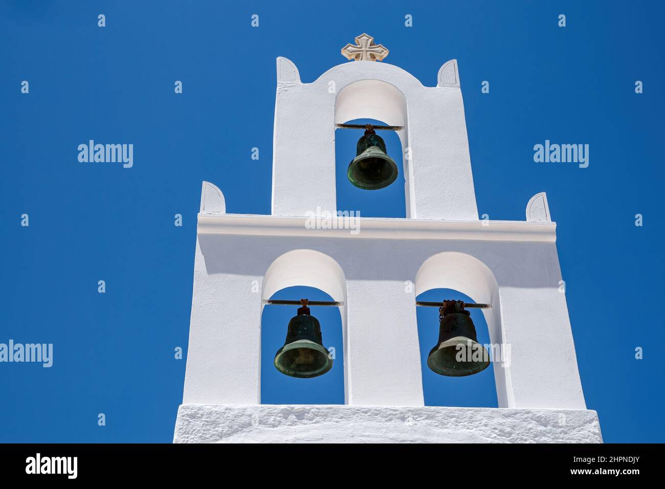 Classical bell tower of greek church Stock Photo - Alamy