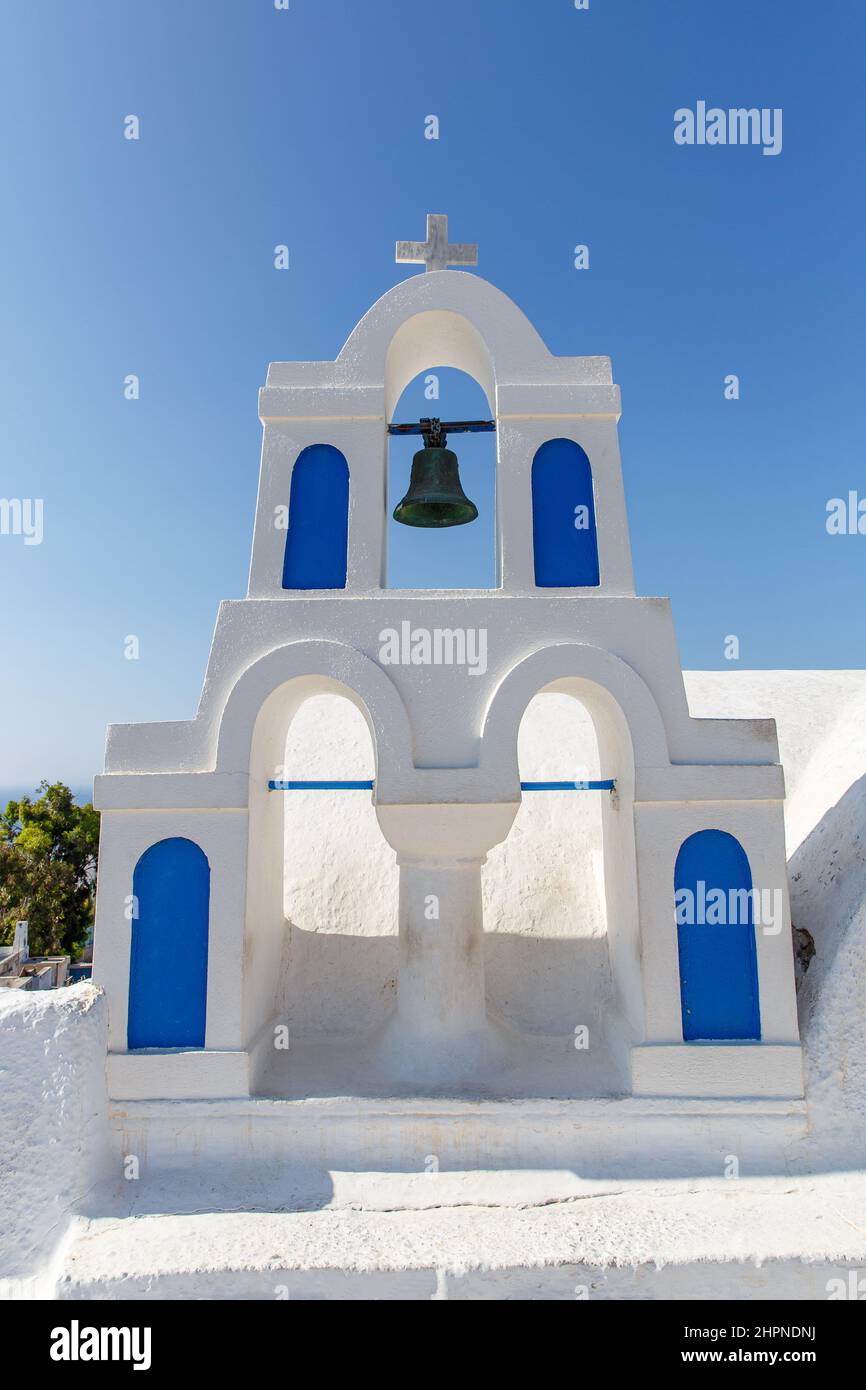 Classical bell tower of greek church Stock Photo - Alamy