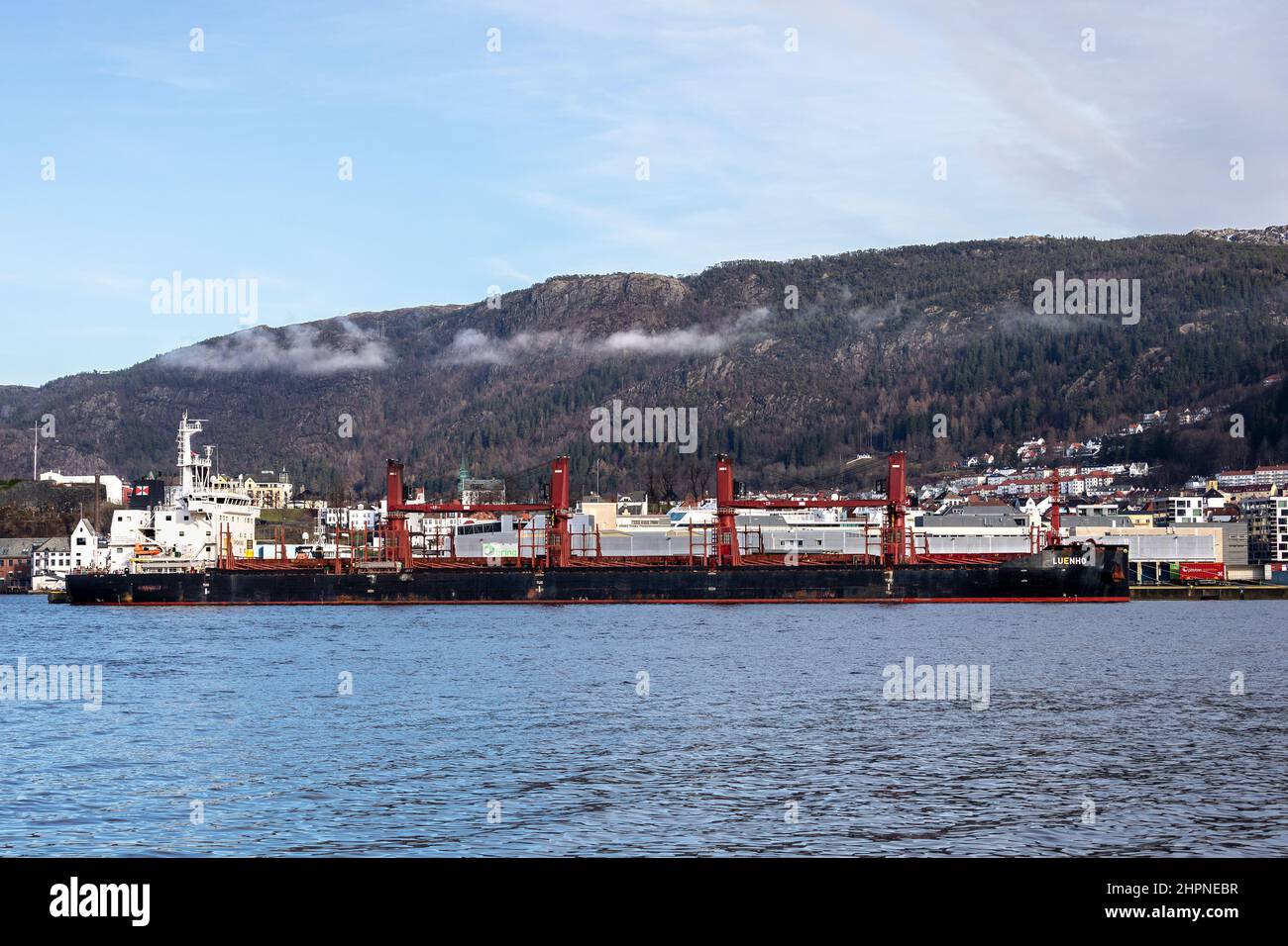 General cargo vessel, the handysize bulk carrier Luenho at Jekteviken ...