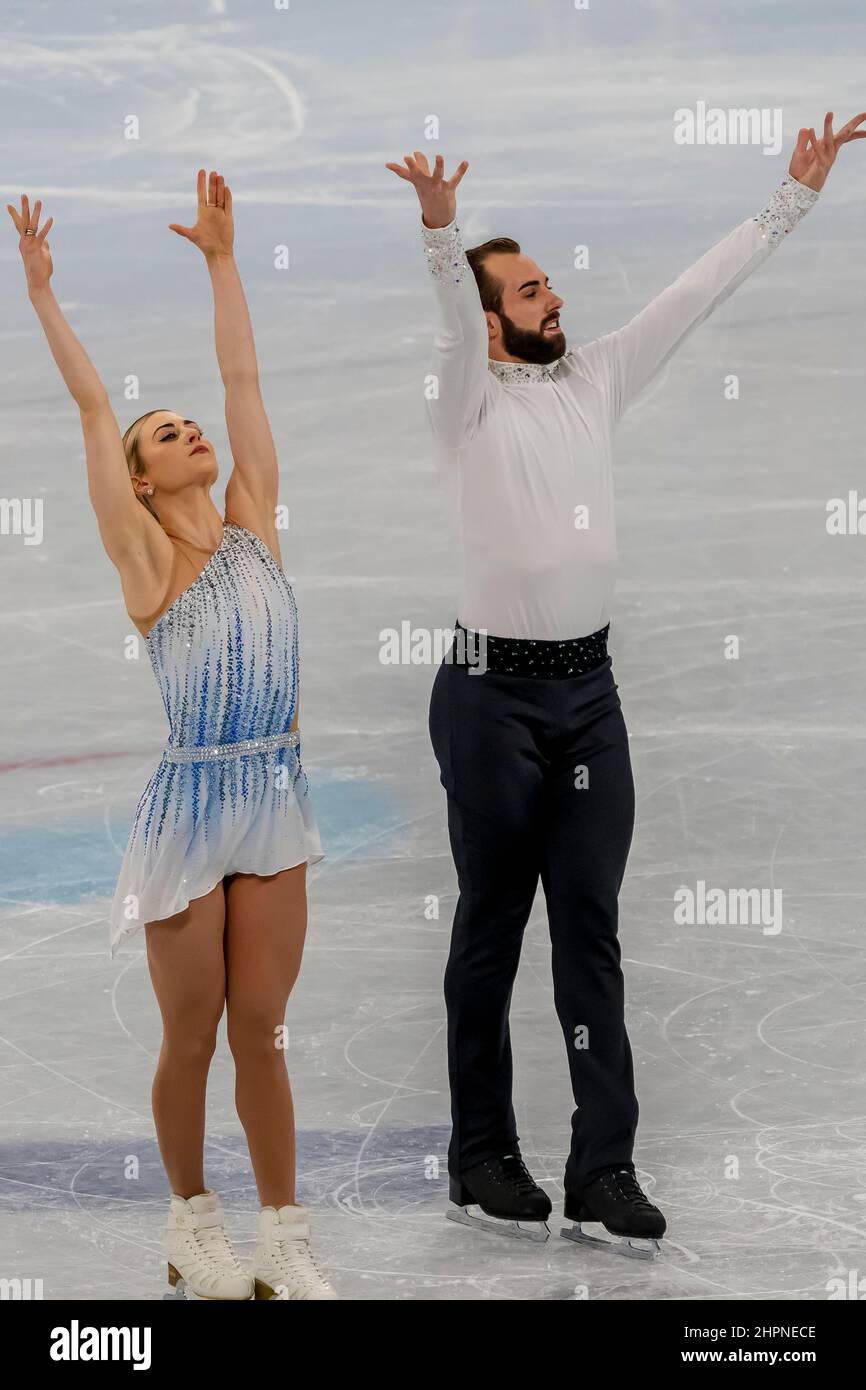 Beijing, Hebei, China. 18th Feb, 2022. Timothy LEDUC and Ashley CAIN ...