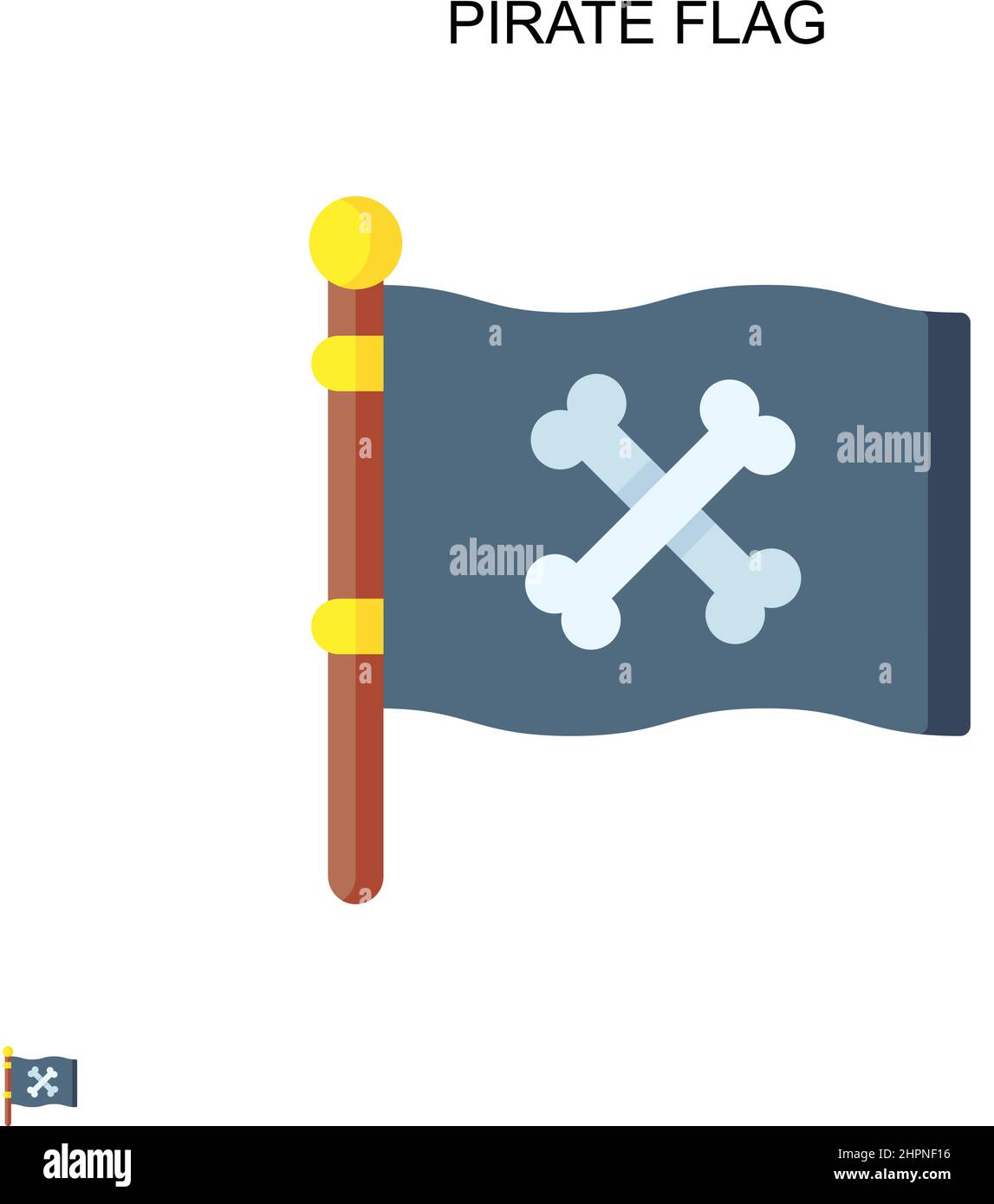 Pirate flag Simple vector icon. Illustration symbol design template for ...
