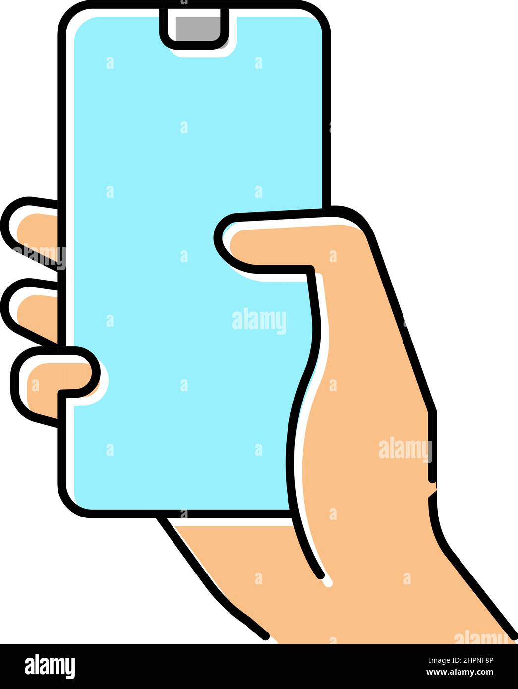 finger swiping on phone screen color icon vector illustration Stock ...